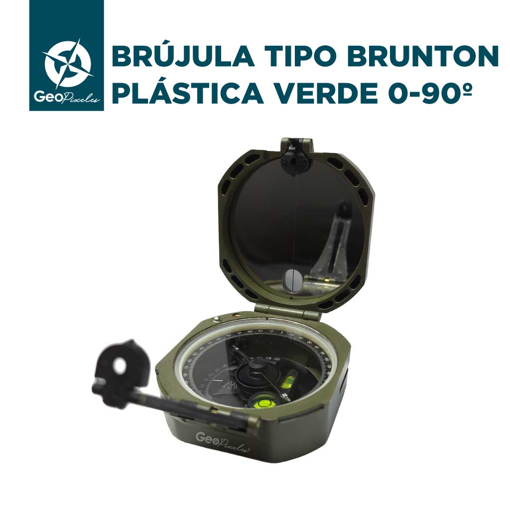 Brújula tipo Brunton plástica - Cuadrante 0-90 - Geopixeles Chile